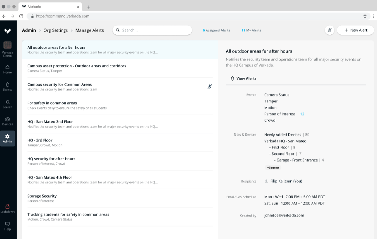Announcing Alert Management for camera alerts in Verkada Command